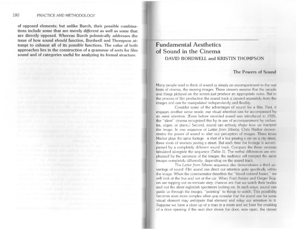 Fundamentalaestheticsofsound - 180 PRACTICE AND METHODOLOGY ####### of ...