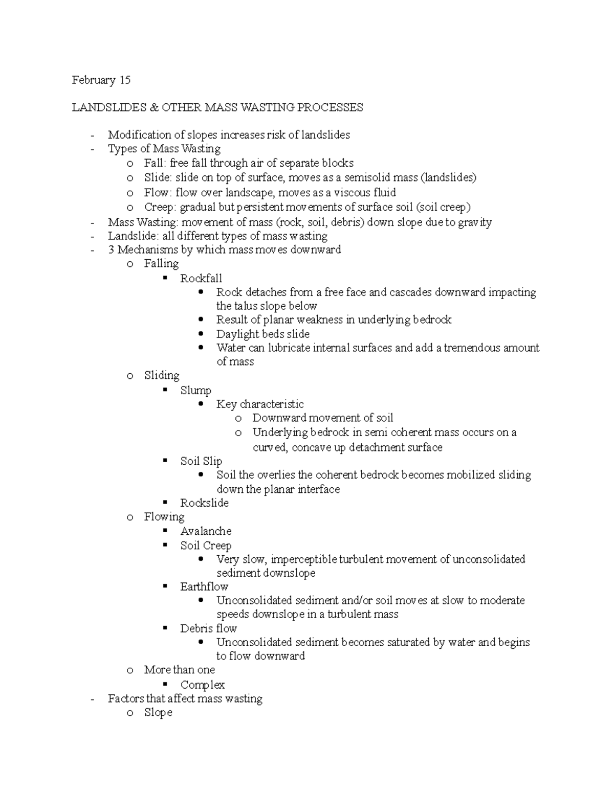 2:15 natural disasters - February 15 LANDSLIDES & OTHER MASS WASTING ...
