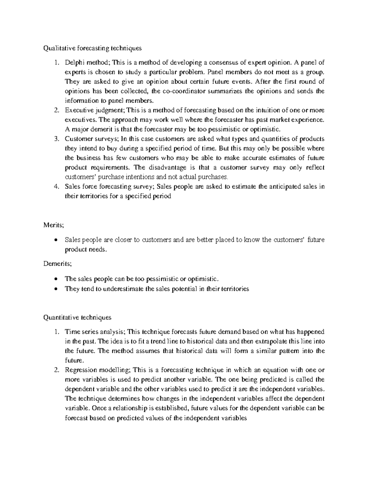 Qualitative forecasting techniques - Qualitative forecasting techniques ...