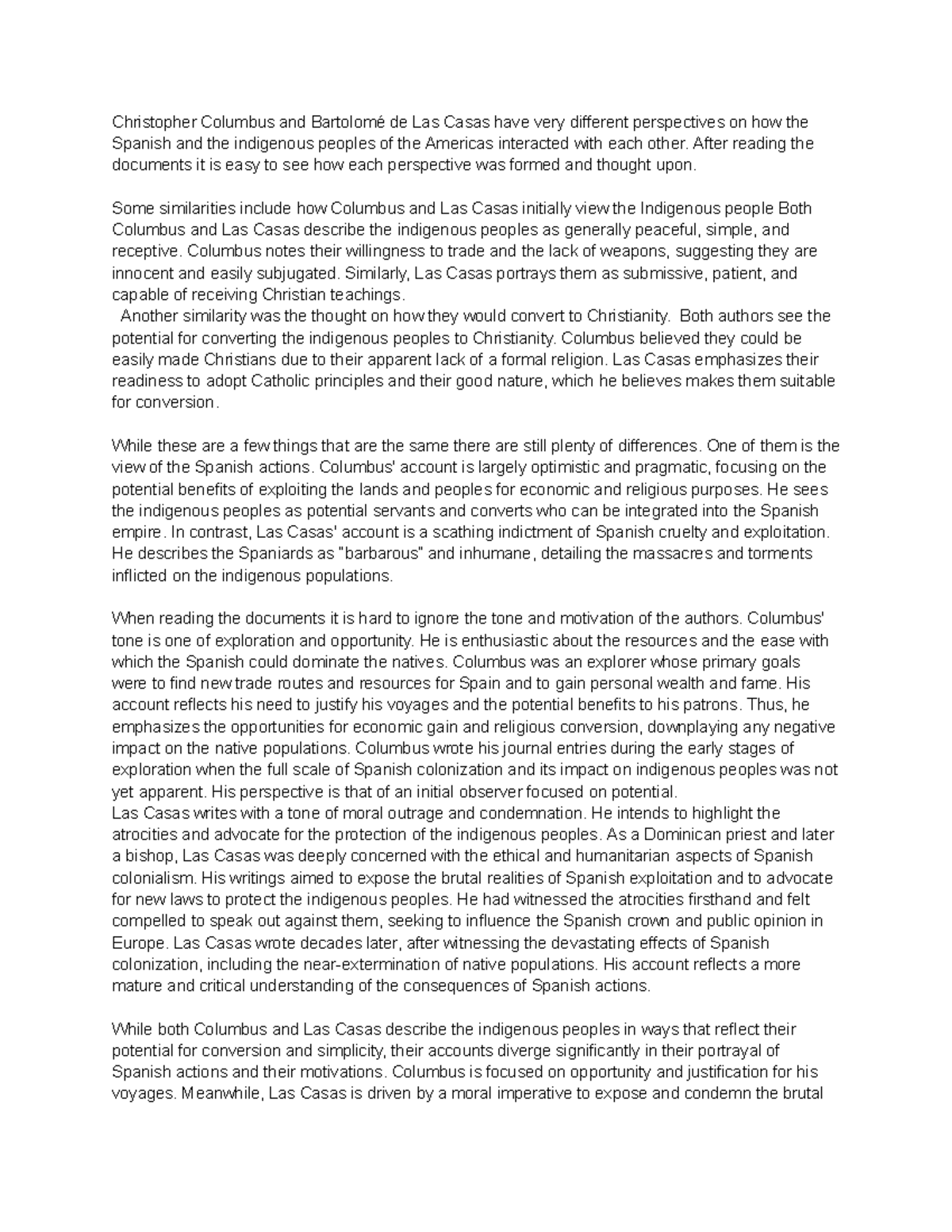 Module notes for part 1 - Christopher Columbus and Bartolomé de Las ...