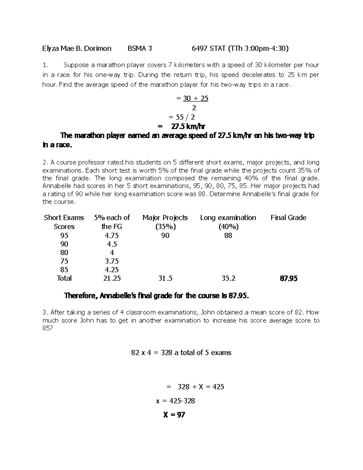STAT Problem Set 2 Problem Solving - Probability & Statistics - San ...