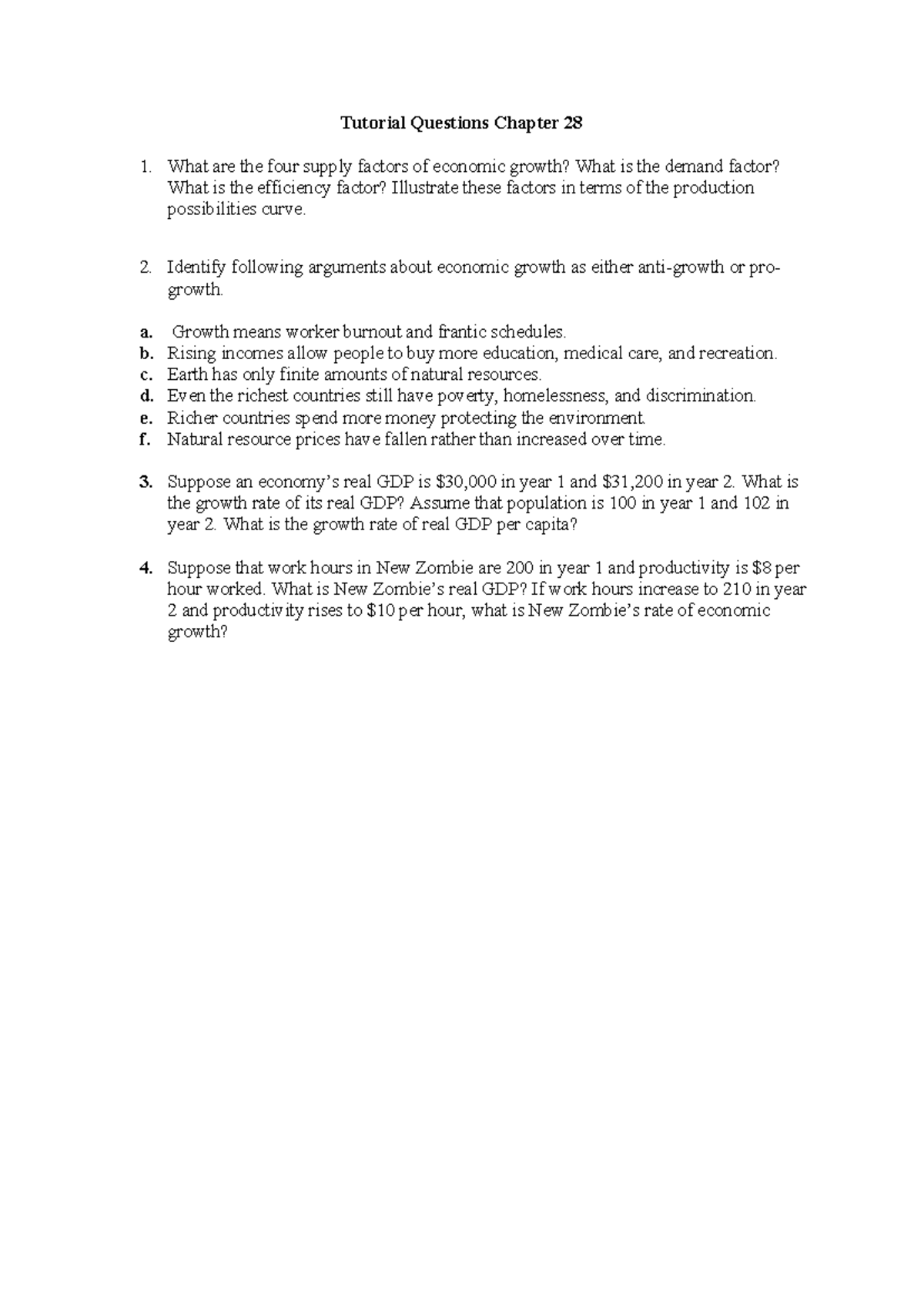 Tutorial Questions Chapter 28 - Identify following arguments about ...