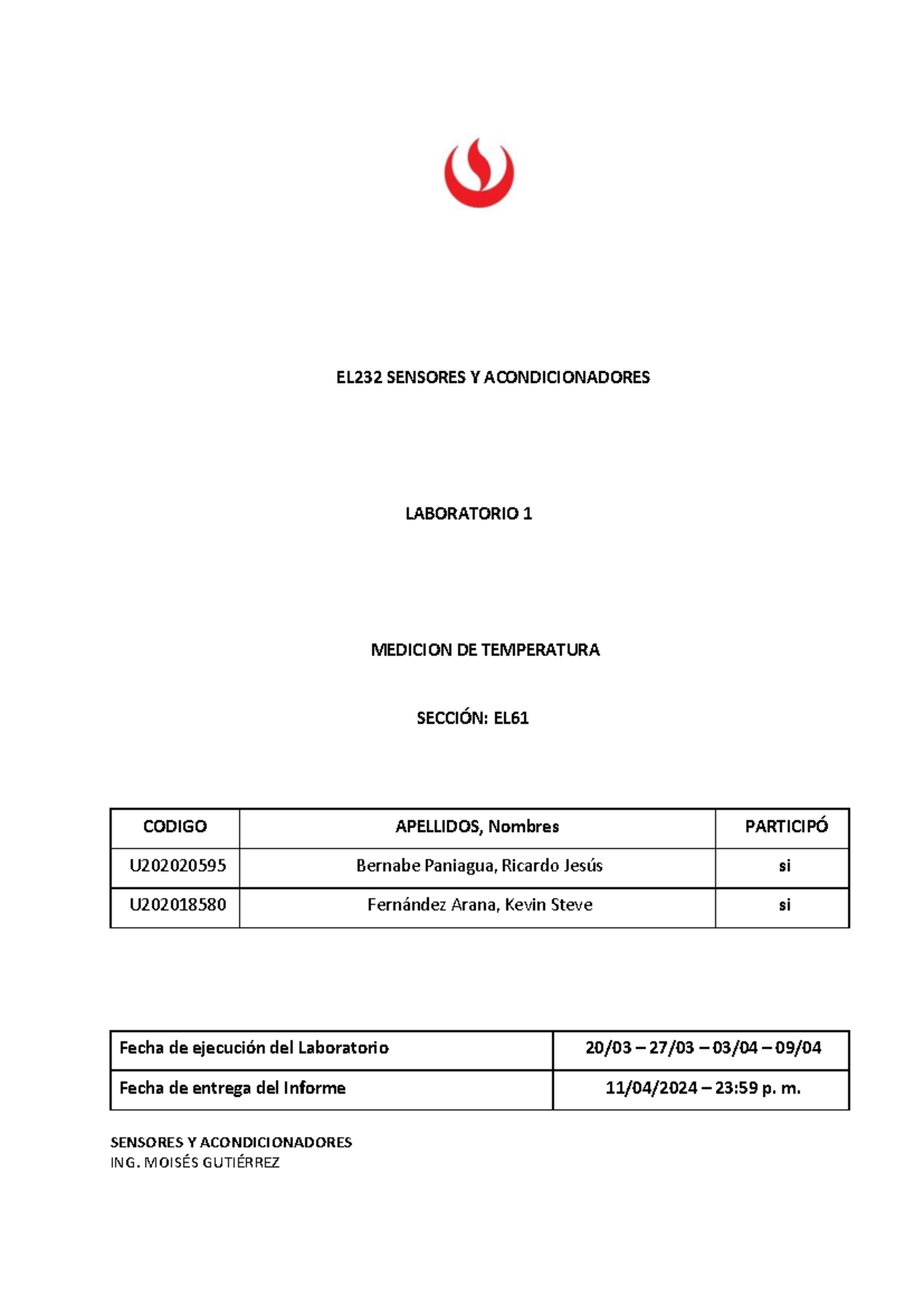 EL61 LAB 1 Bernabe Ricardo 2024-01 - SENSORES Y ACONDICIONADORES ING ...