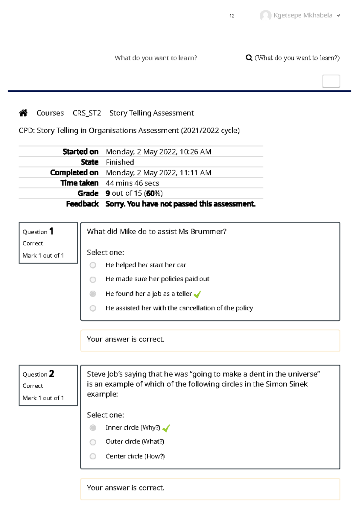 CPD Story Telling in Organisations Assessment (2021 2022 cycle) - What ...