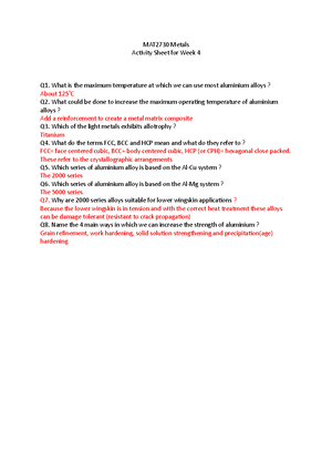 Tutorial sheet 1, 2020 - Solutions - Tutorial sheet 1, week 2. Questions to consider: Why is ...