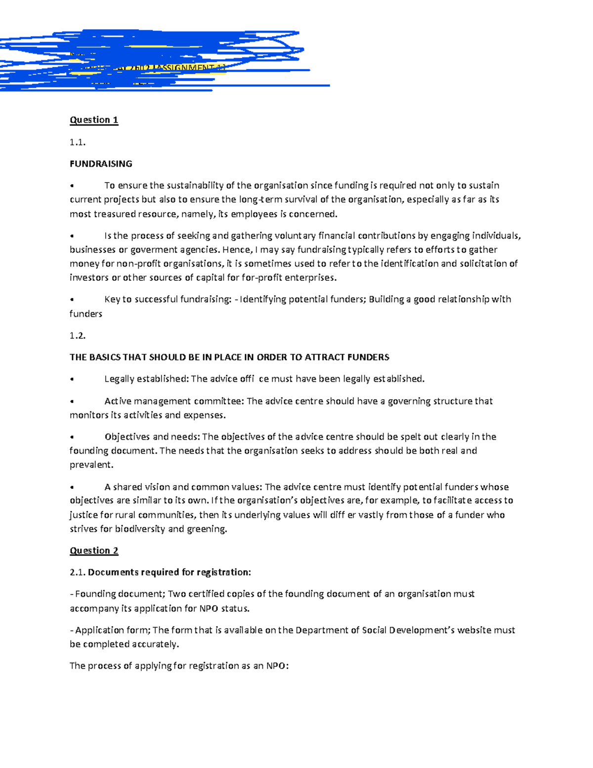 ASS1 - This document is about paralegal advice center - STUDENT NUMBER ...