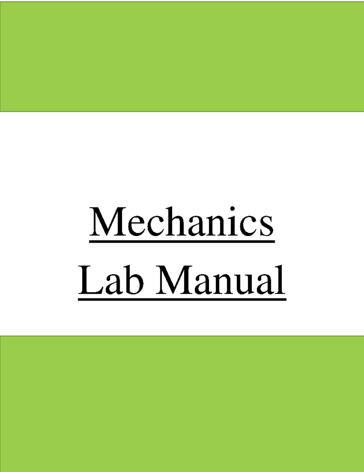Mechanics-LAB-QEC - ..... - Mechanics Lab Manual EXPERIMENT 1 ...