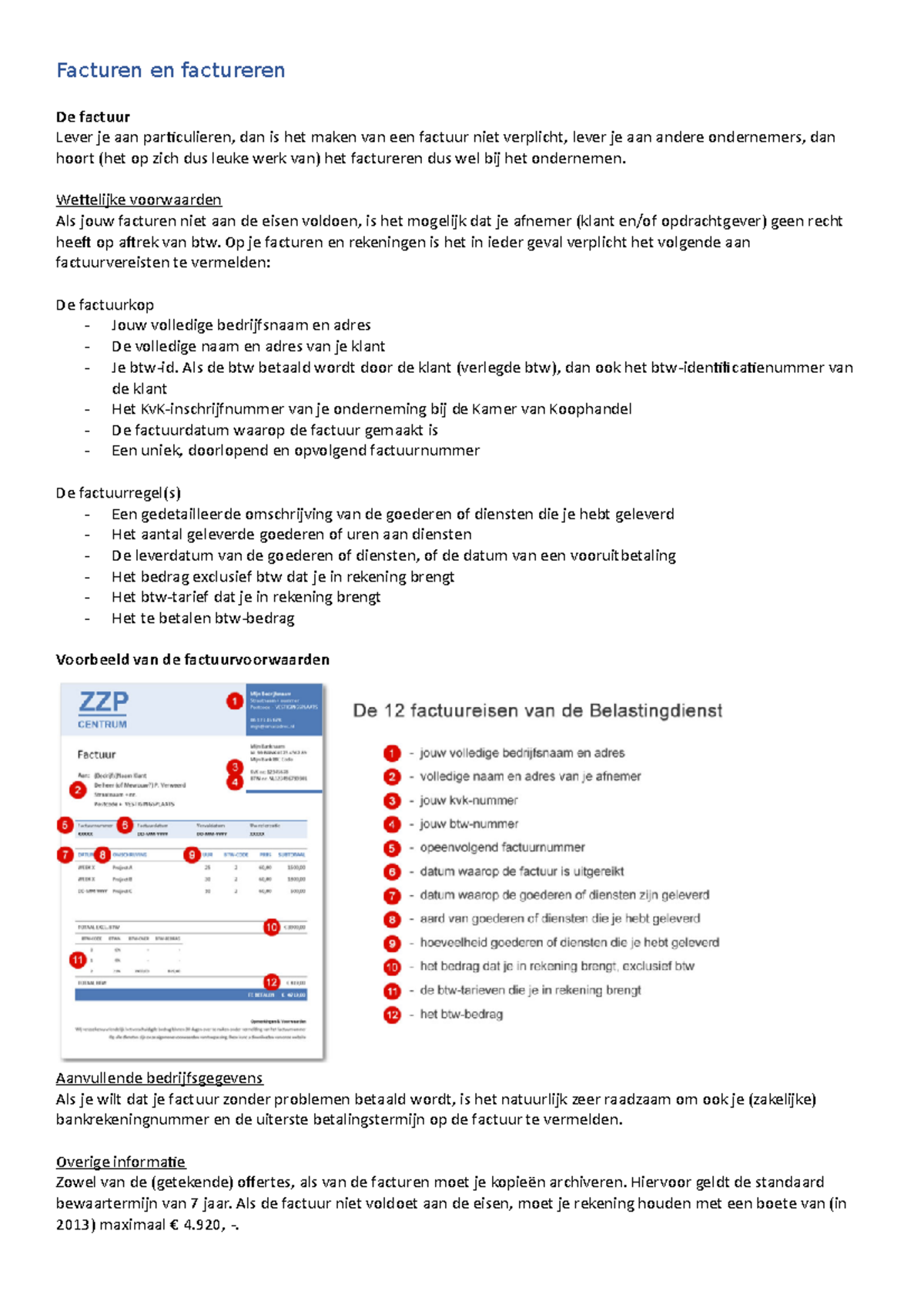 Administratie - Facturen en factureren - Facturen en factureren De ...
