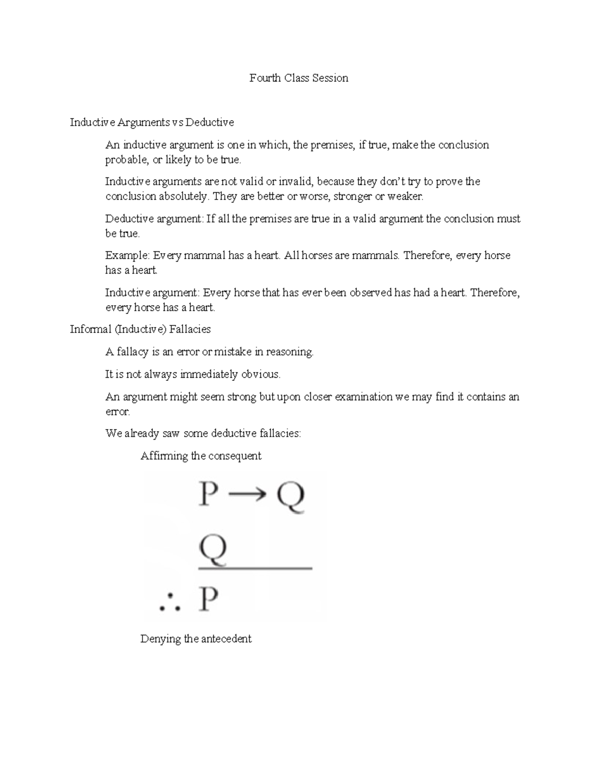Teacher Notes t3 - Fourth Class Session Inductive Arguments vs ...