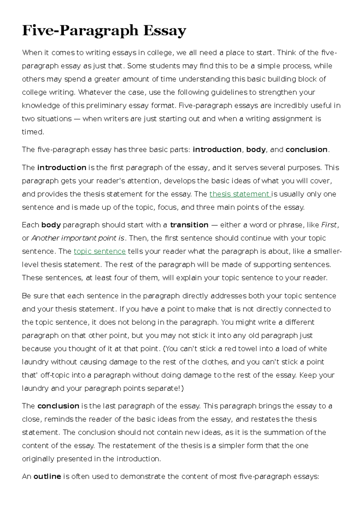 Argumentative Essay 2 - Five-Paragraph Essay When it comes to writing ...