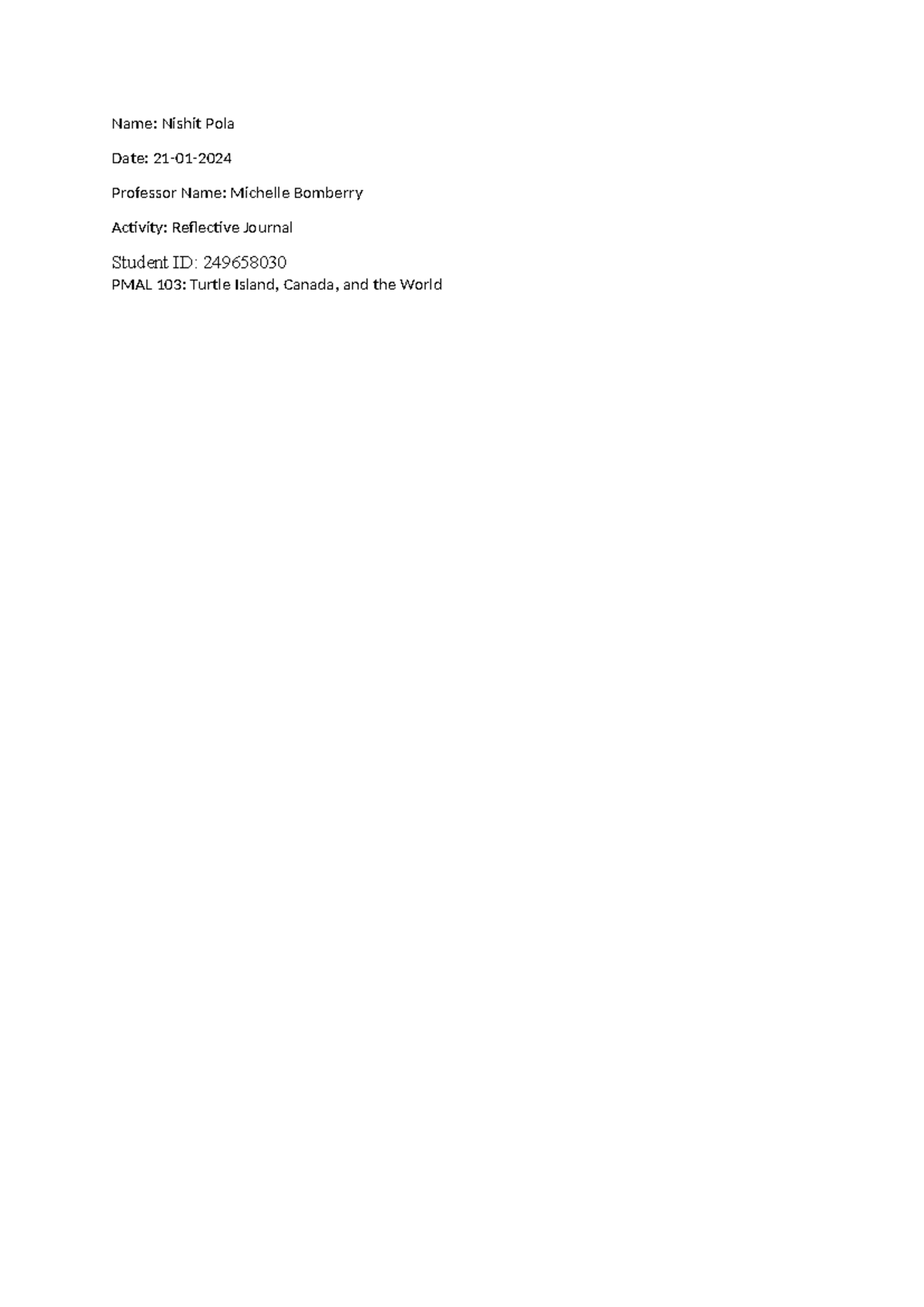 PMAI 103 LA2 - Assignment - Name: Nishit Pola Date: 21-01- Professor ...