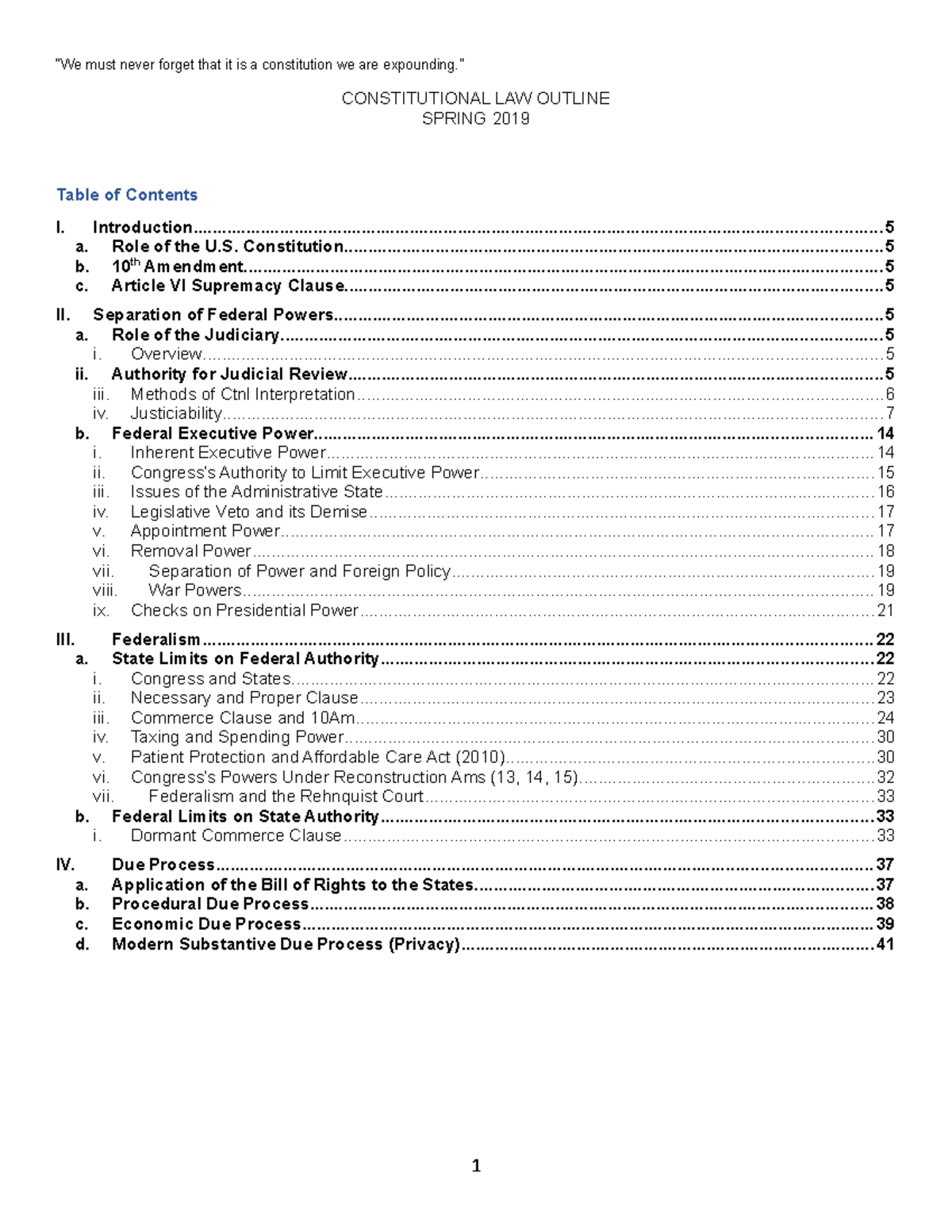 Constitutional Law 3 - CONSTITUTIONAL LAW OUTLINE - SPRING I. - Studocu