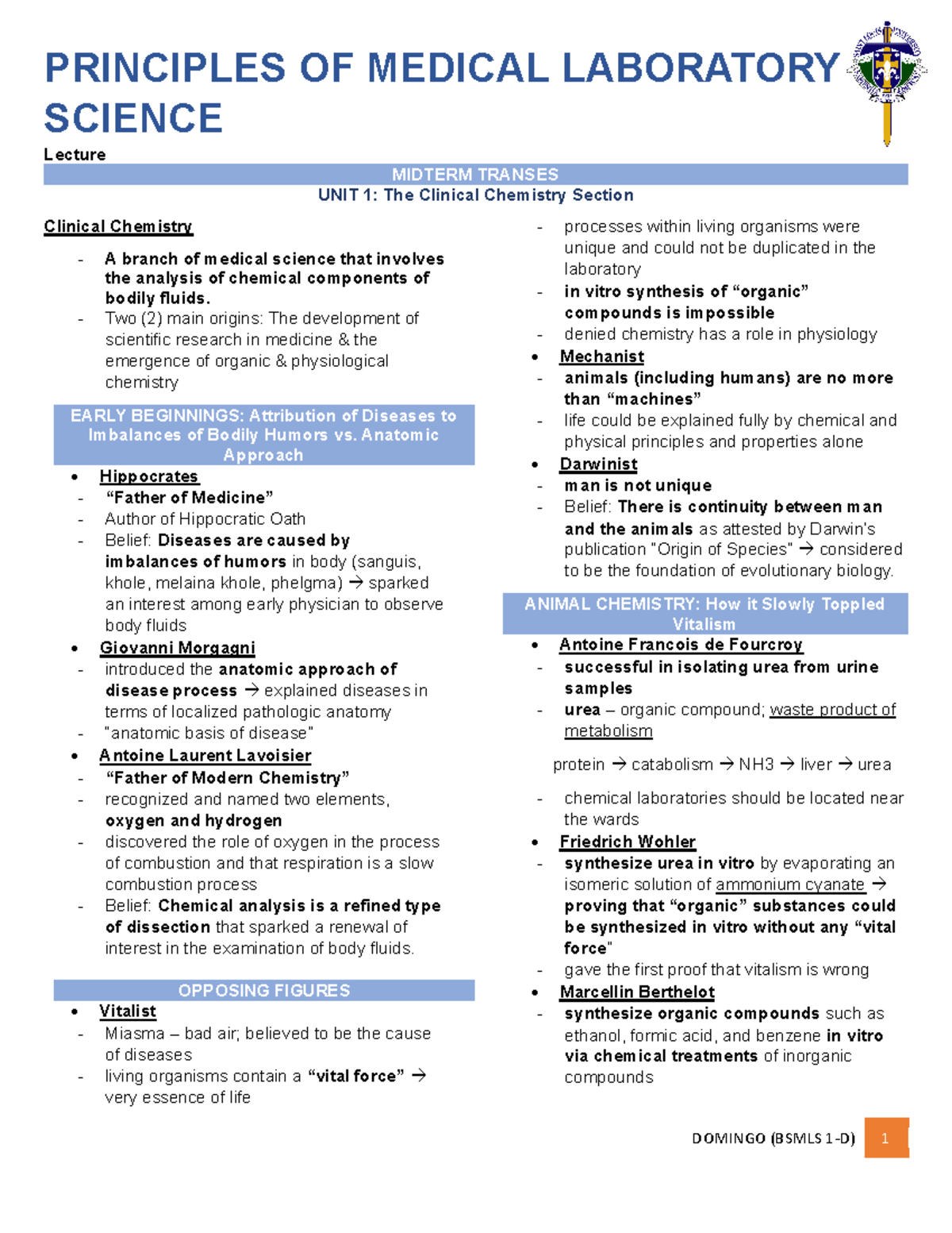 PMLS (Clinical Chemistry) - PRINCIPLES OF MEDICAL LABORATORY SCIENCE ...