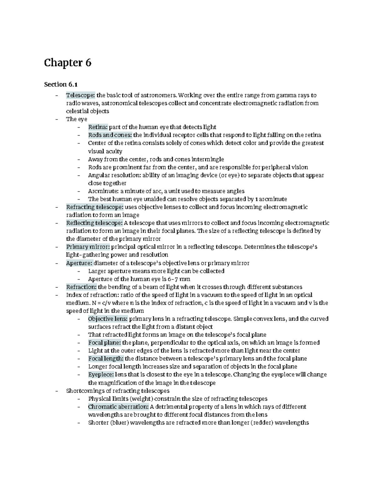 21st Century Astronomy - Ch 6 - Chapter 6 Section 6. Telescope: the ...