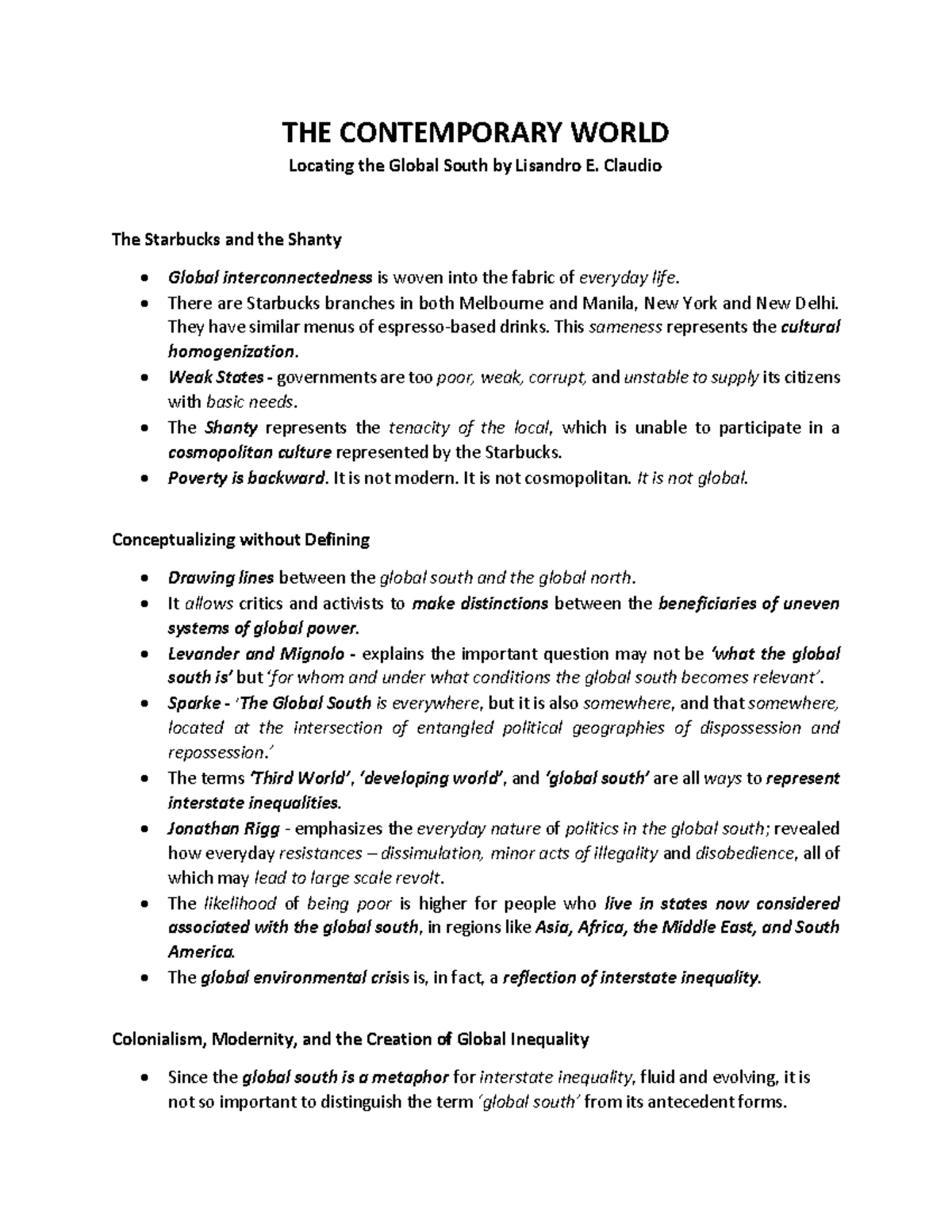 THE- Contemporary- World - THE CONTEMPORARY WORLD Locating the Global ...