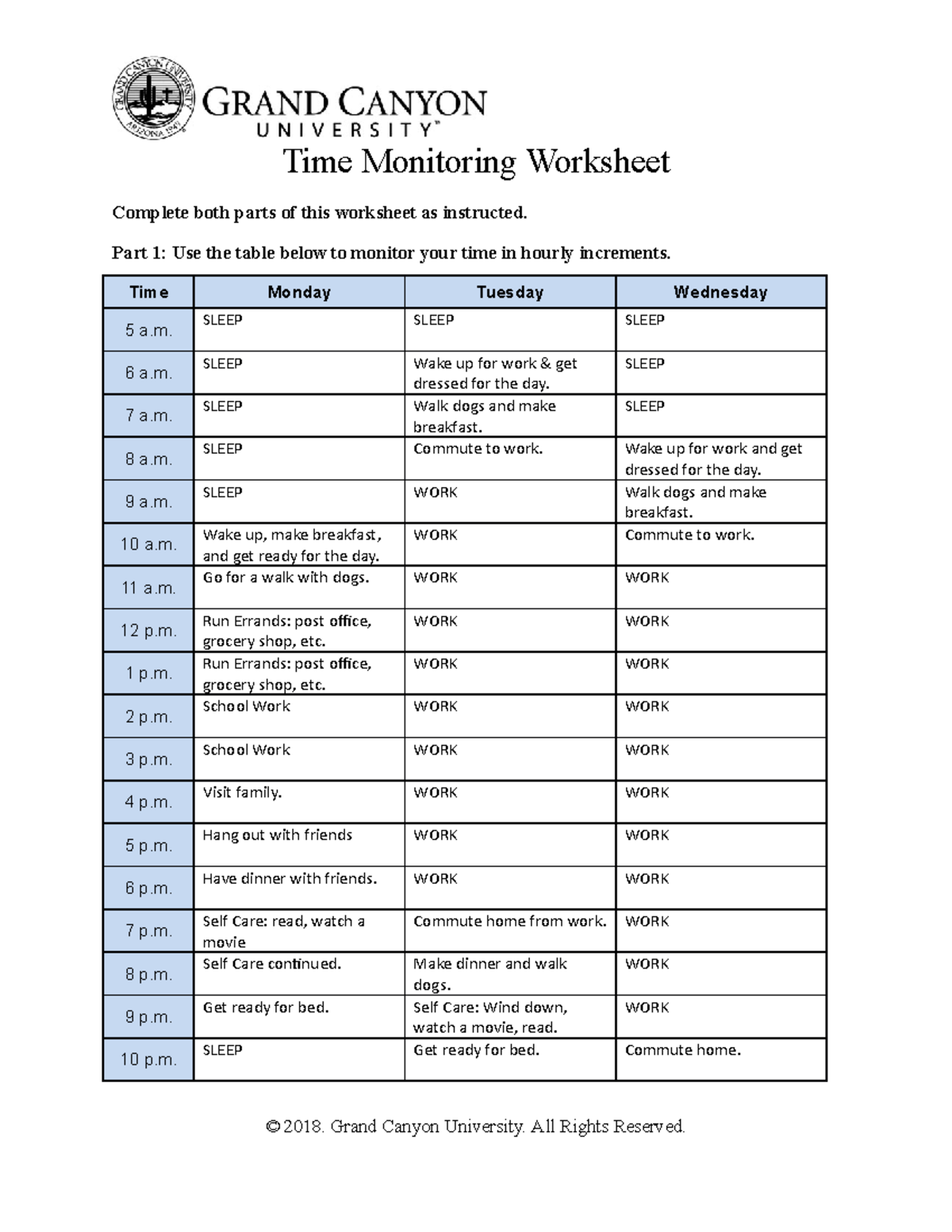 UNV-510-RS-Time Monitor Worksheet - Time Monitoring Worksheet Complete ...