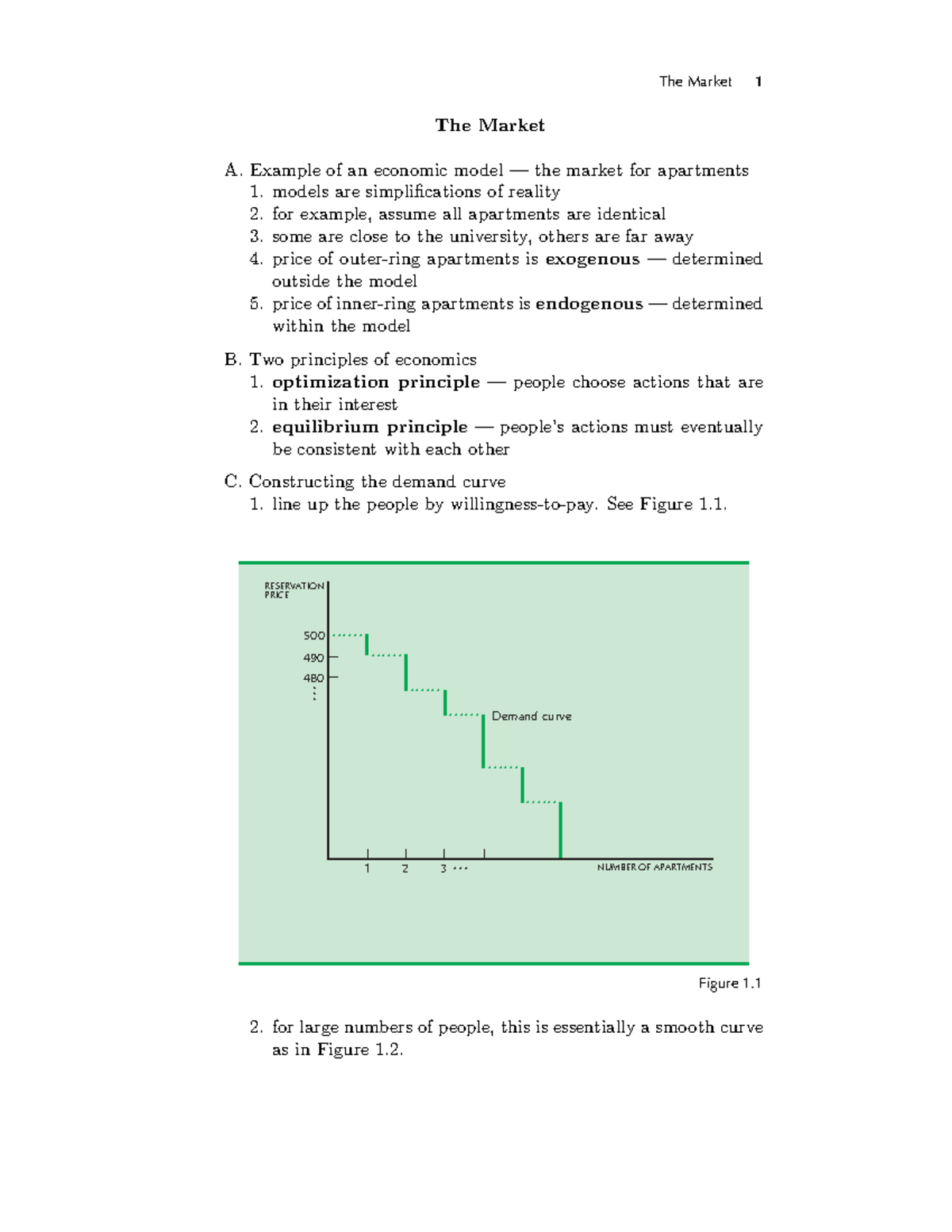 Intermediate Microeconomics - The Market 1 The Market A. Example of an ...