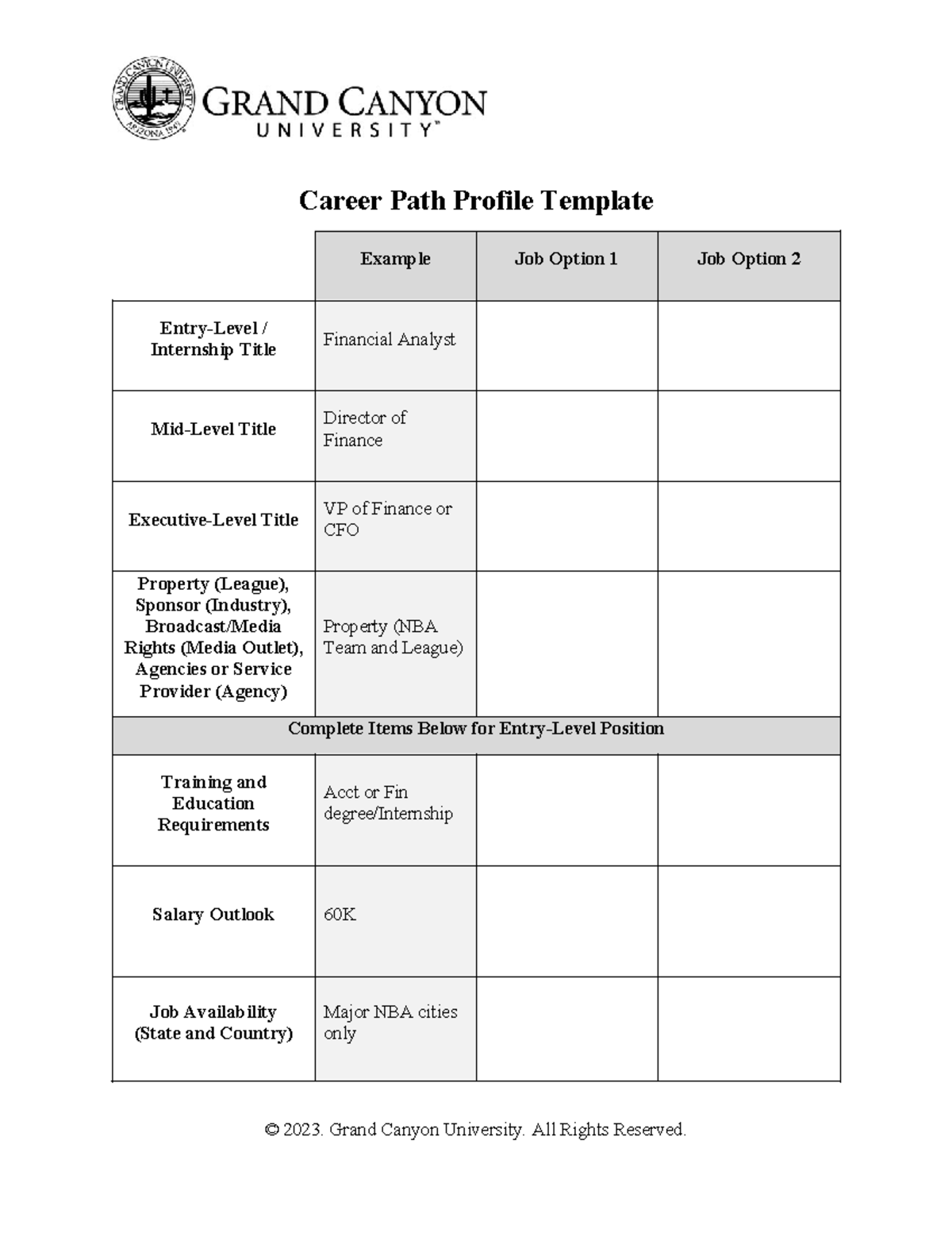SPT 230 RS T1 Career Path Profile Template - Career Path Profile ...