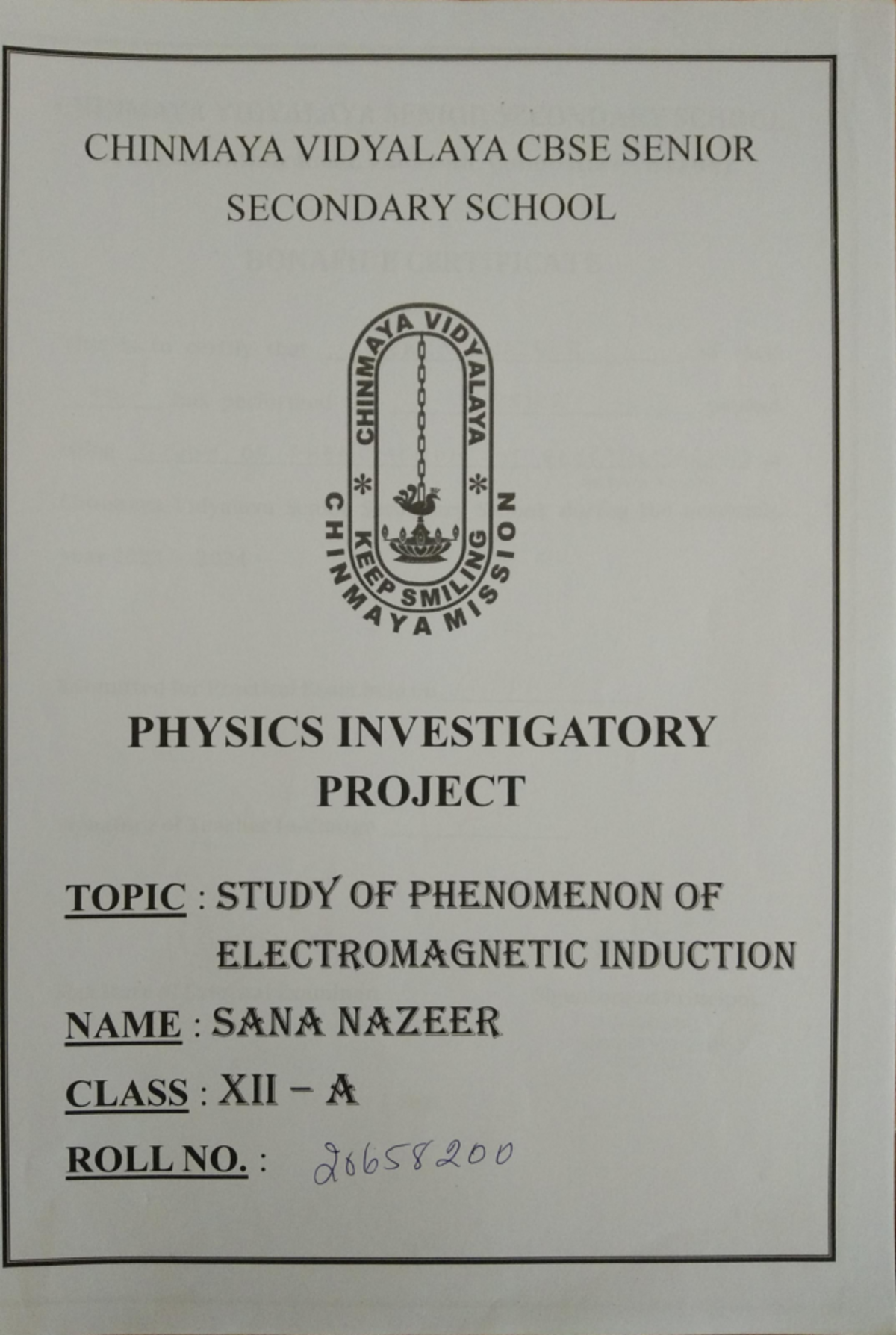 Physics Project - EMI - Studocu