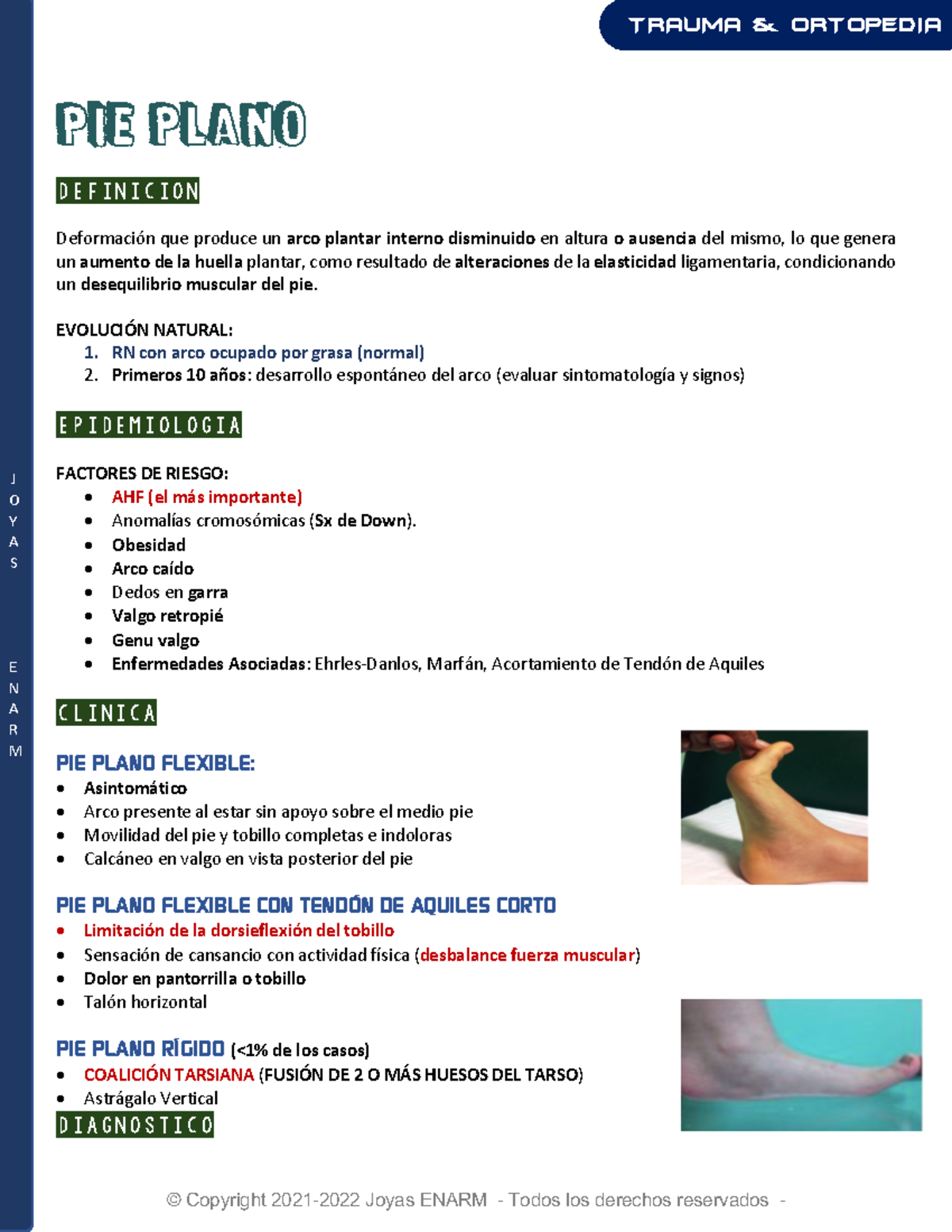 2. Pie Plano - SUMMARY TRAUMATOLOGY - Ortopedia y Traumatología ...