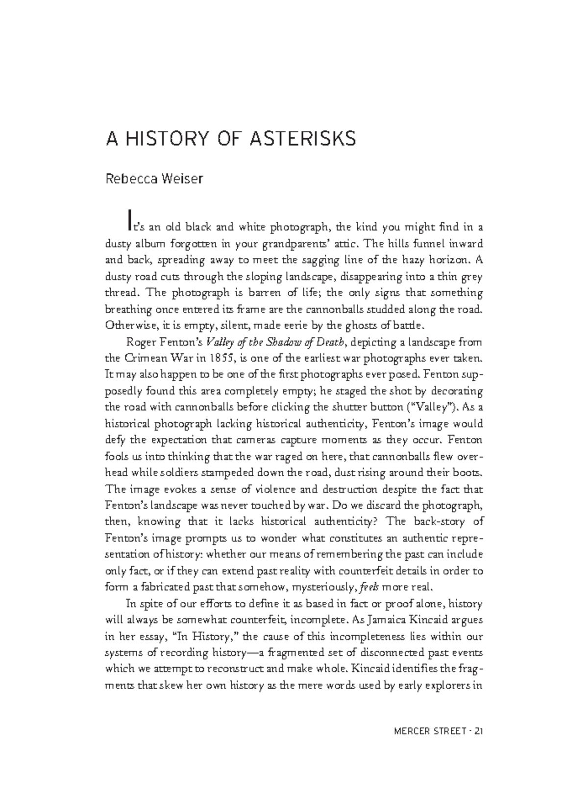 Weiserhistory (2) - Essay fo wrtinig as inquiry - A HISTORY OF ...