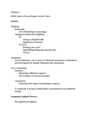 PHL 150 Chapter 3 - These notes are all you need for the whole semester ...