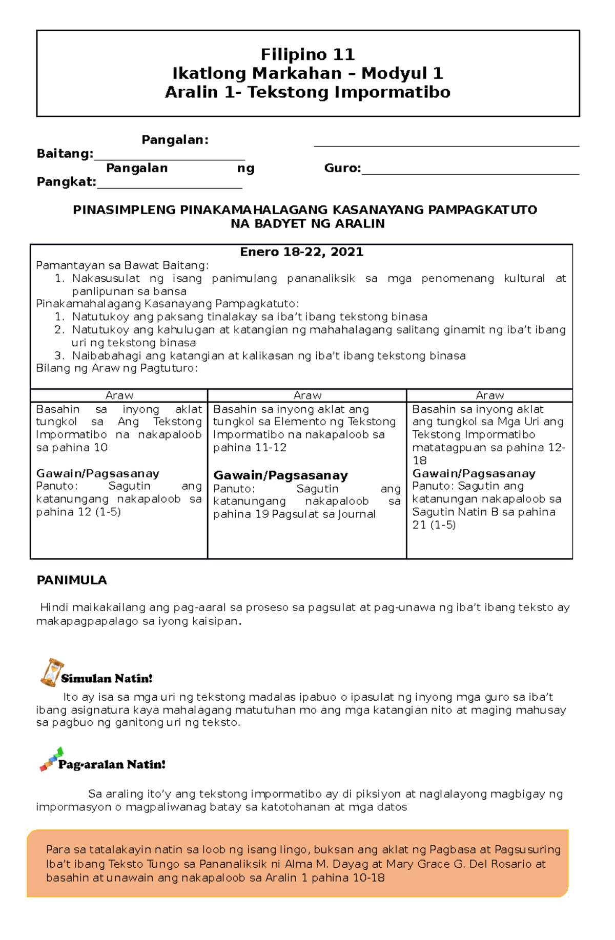 FIL11-3-1 - FIL11-3-1 - Pangalan ...