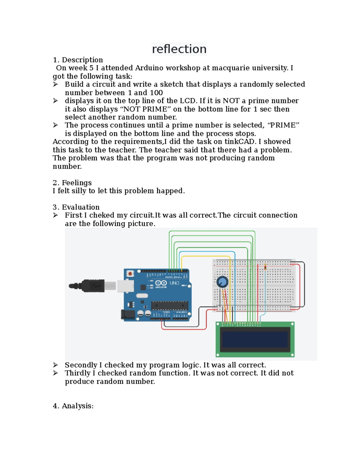 Hurdle task Reflection - reflection 1. Description On week 5 I attended ...