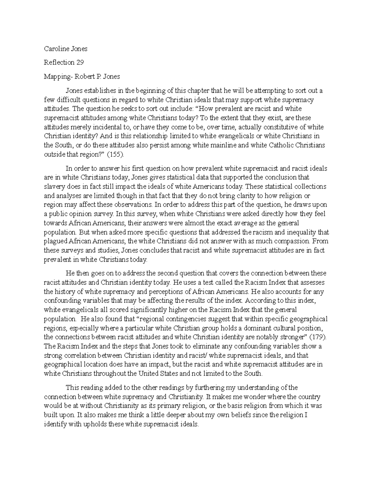 Ref 29 - wcj homework reflection over readings - Caroline Jones ...