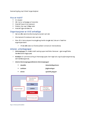 Jacobsen&Thorsvik- Kapittel 4-kultur - KAPITTEL 4: ORGANISASJONSKULTUR Overordnet modell ...