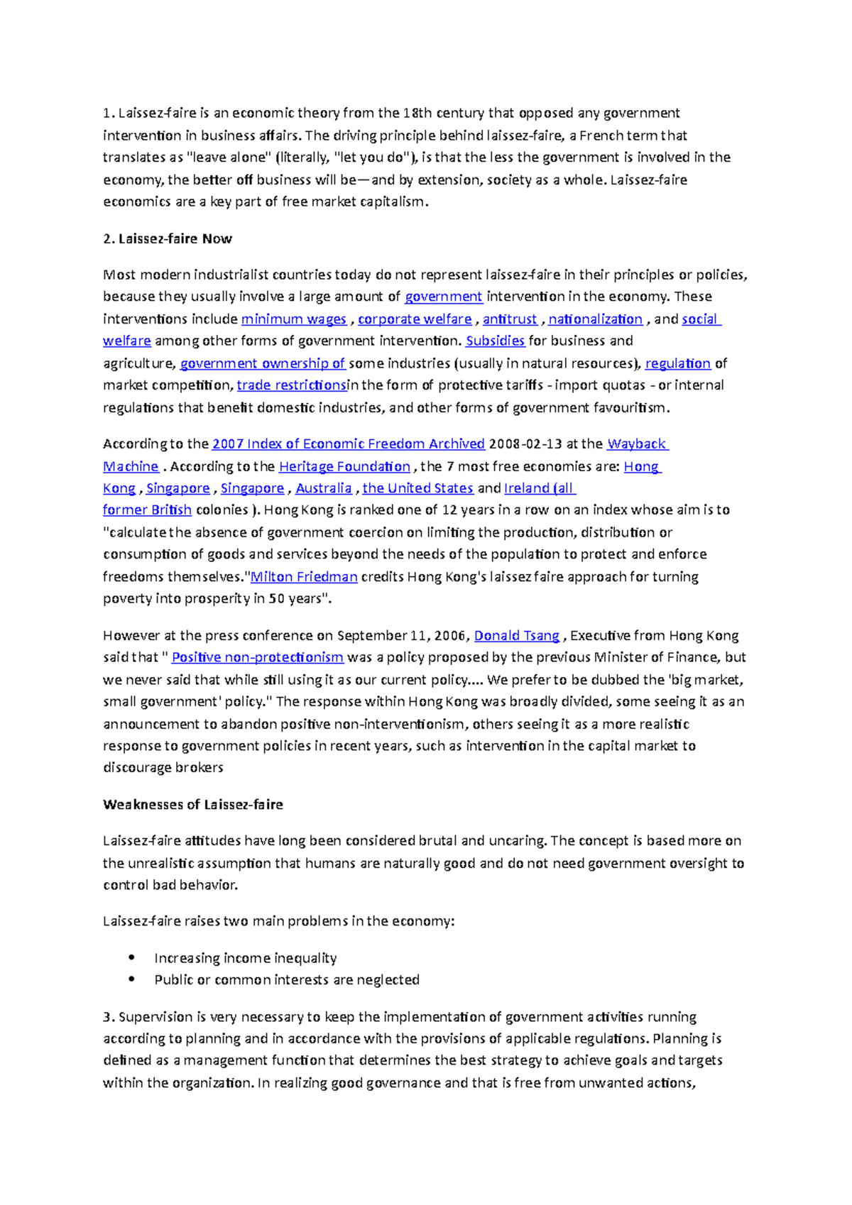 Laissez-faire - Answer - Laissez-faire is an economic theory from the ...