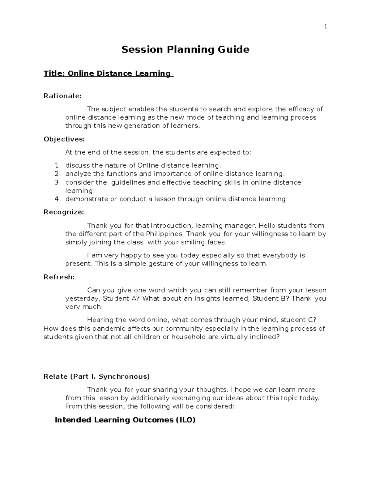 Revised SEPT 13 21 Session Reviewing Literature AND Sources 1 - Session ...