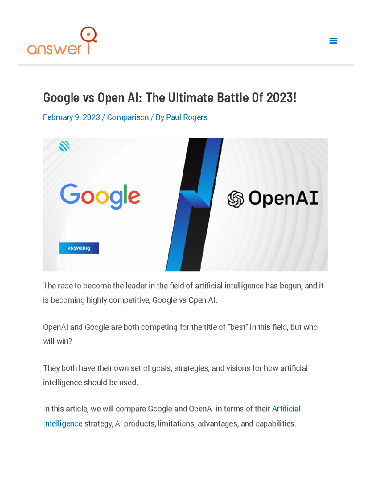 Google vs Open AI The Ultimate Battle Of 2023 - OpenAI and Google are ...