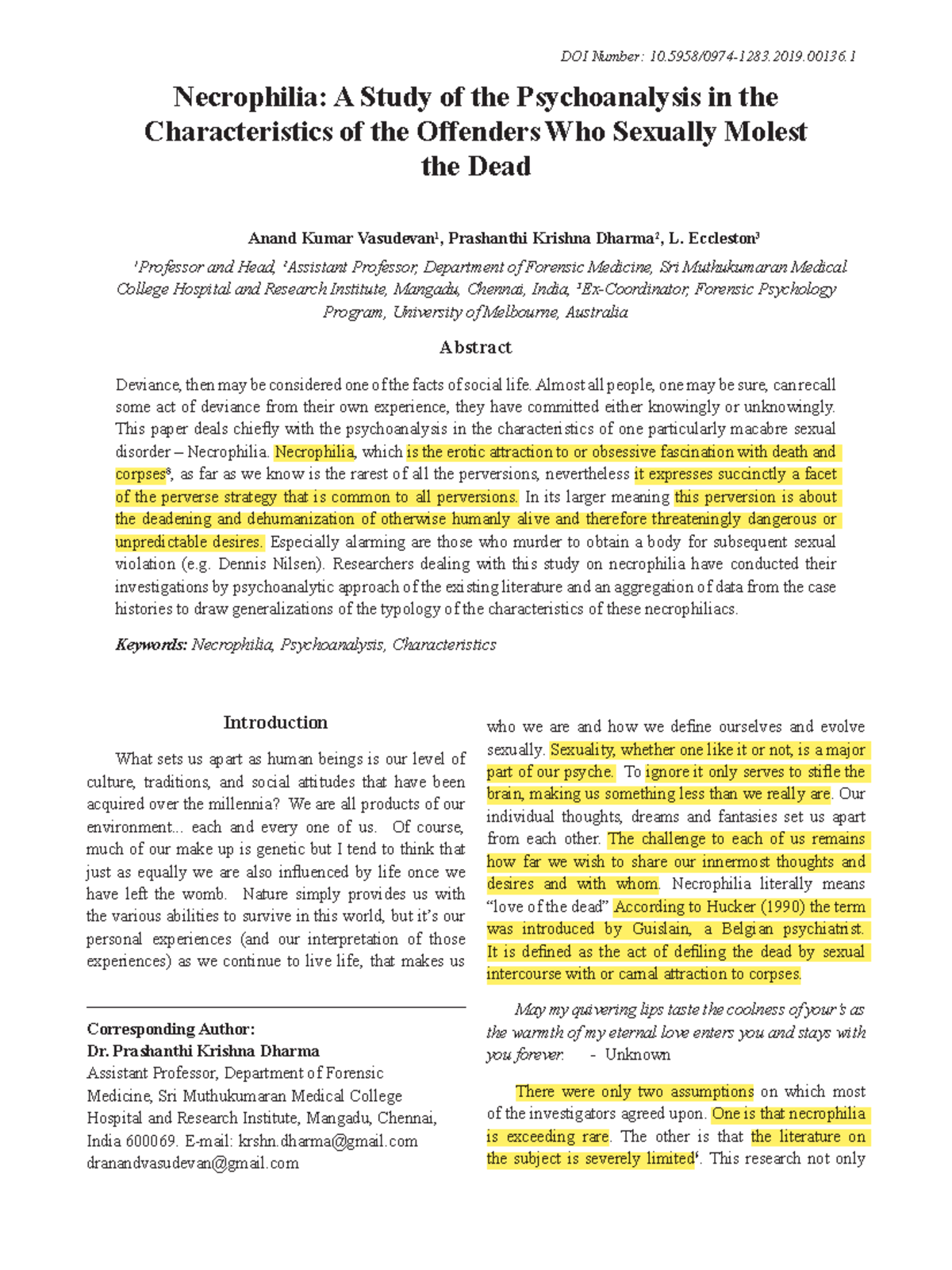 Ojsadmin,+3 - note - Necrophilia: A Study of the Psychoanalysis in the ...