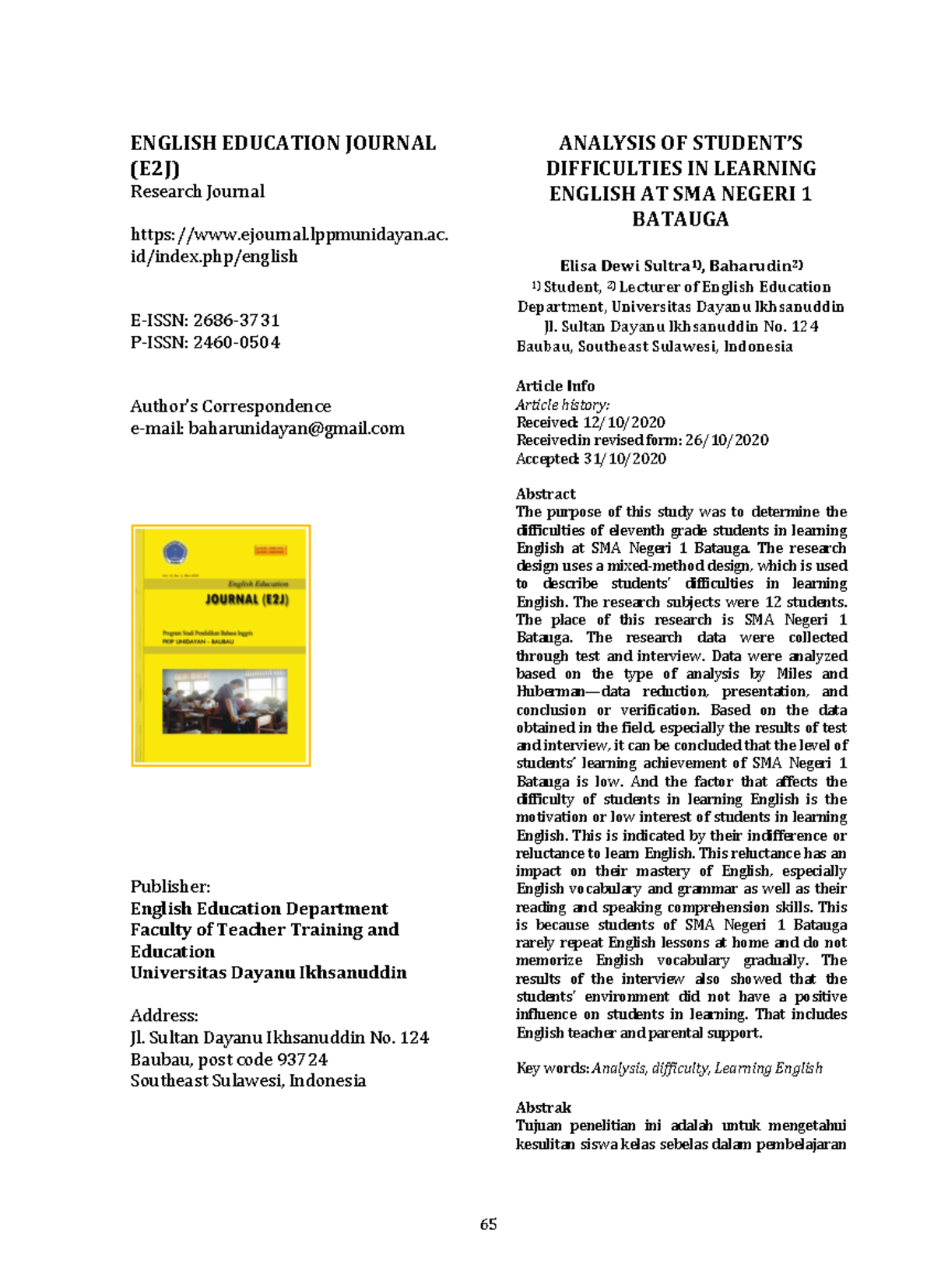 364-Article Text-1353-1-10-20210504 - ENGLISH EDUCATION JOURNAL (E2J ...