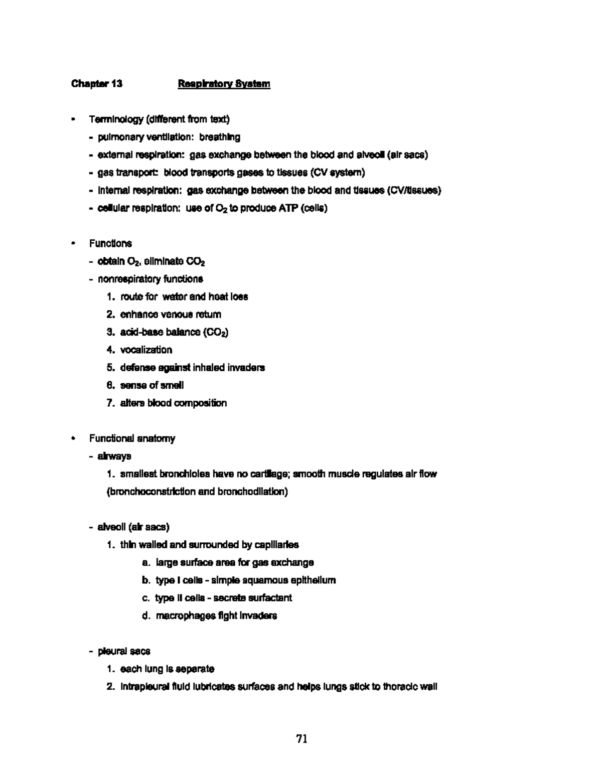 Respiratory System - Anatomy And Physiology - Studocu