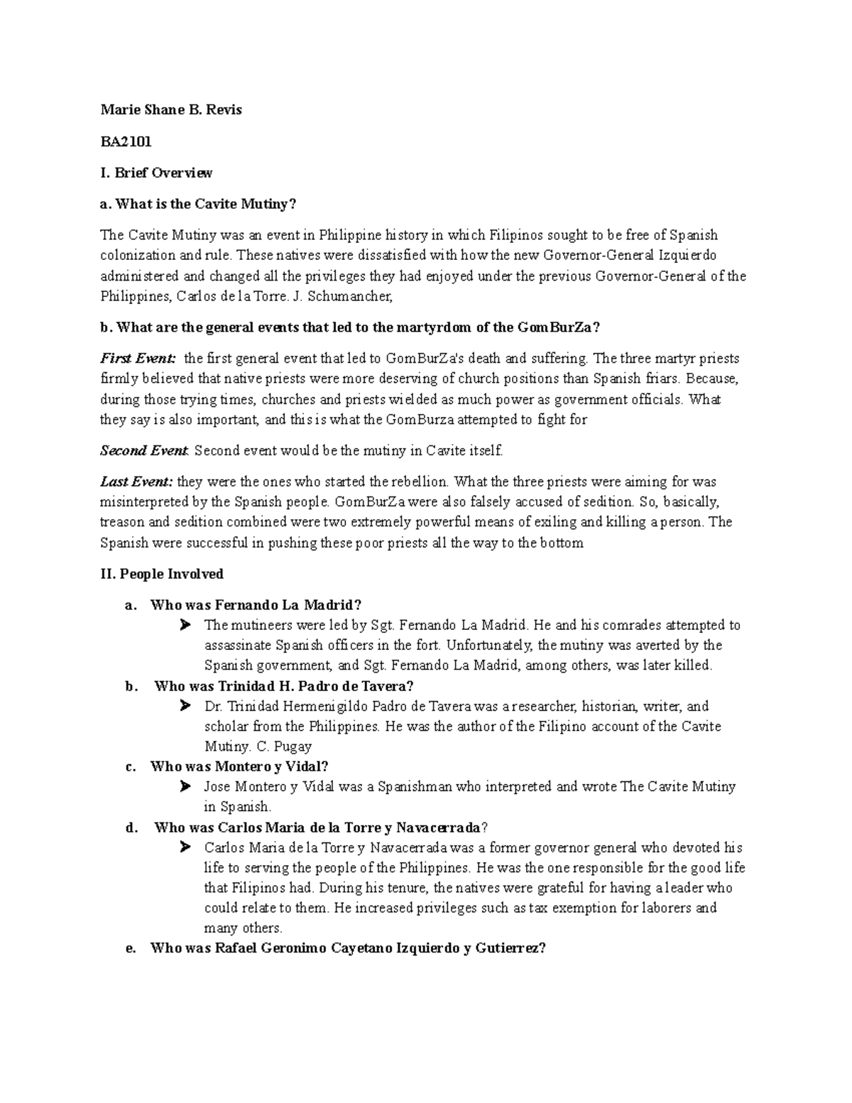Revis Worksheet Rizal - 2nd year college student - Marie Shane B. Revis ...