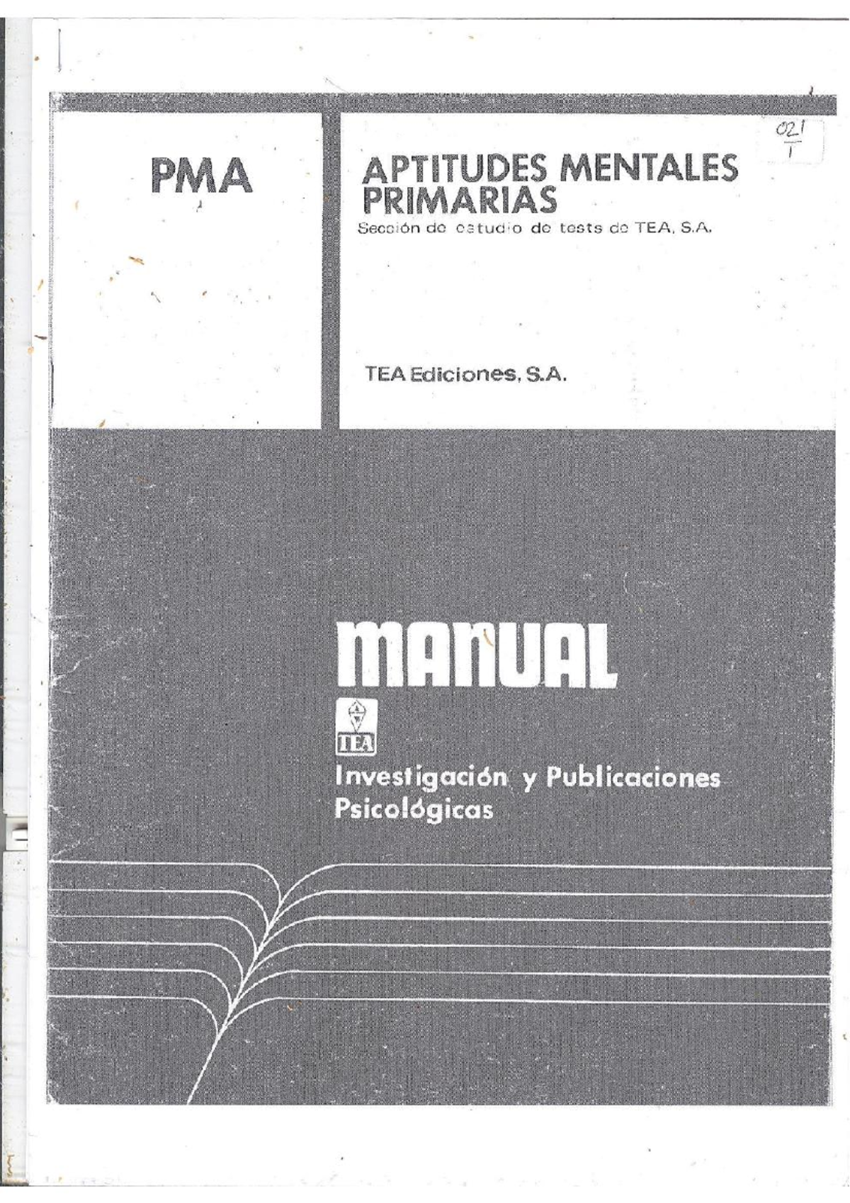 PMA Manual Compressed - pma - Pruebas Psicológicas - Studocu