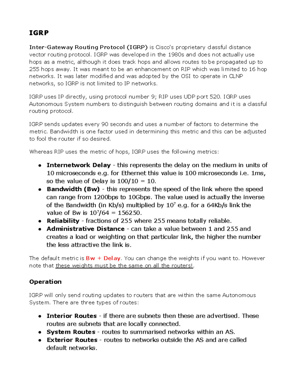 IGRP - IGRP Inter-Gateway Routing Protocol (IGRP) is Cisco's ...