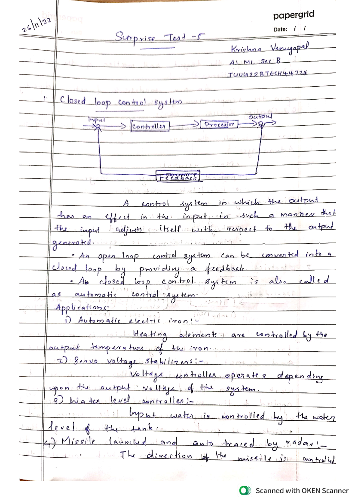 Control system - Basic Electrical And Electronics Engineering - Studocu