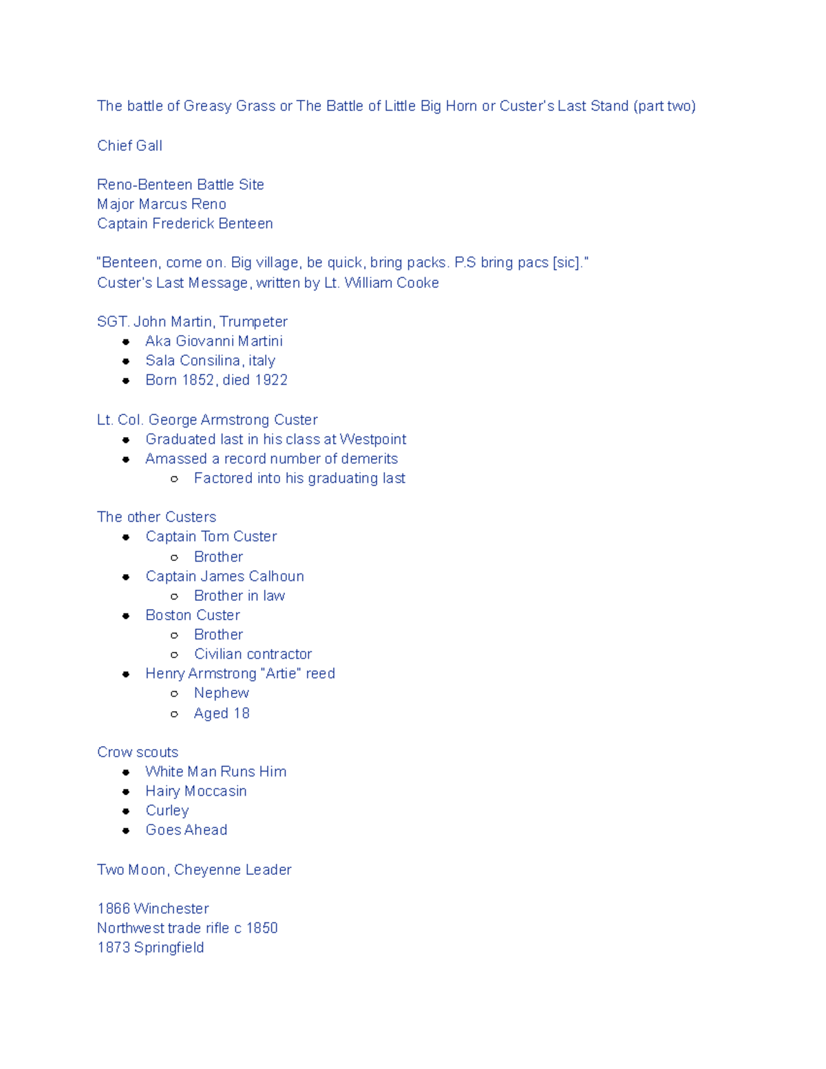 October 26 - Walter Fleming - The battle of Greasy Grass or The Battle ...