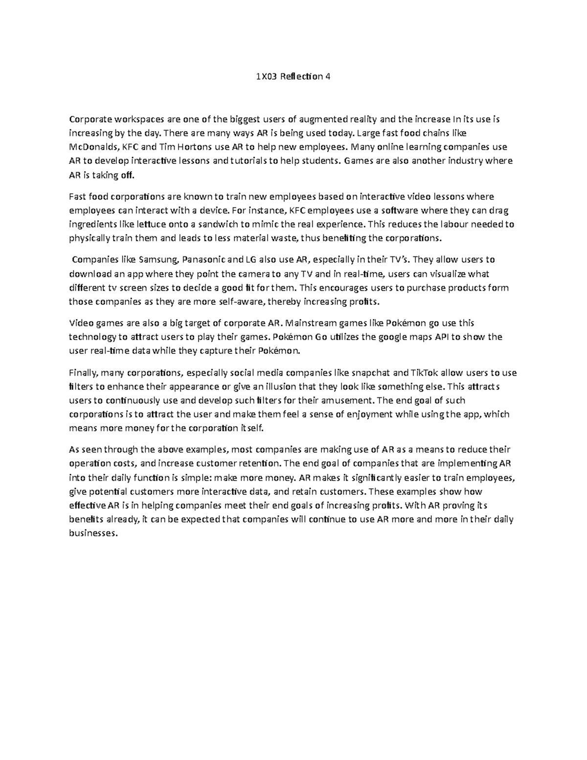 1X03 Reflection 4 - jsad;lkf;lkasdfj;lksadjf;lsakdjf;lsakdjf;lksadj ...