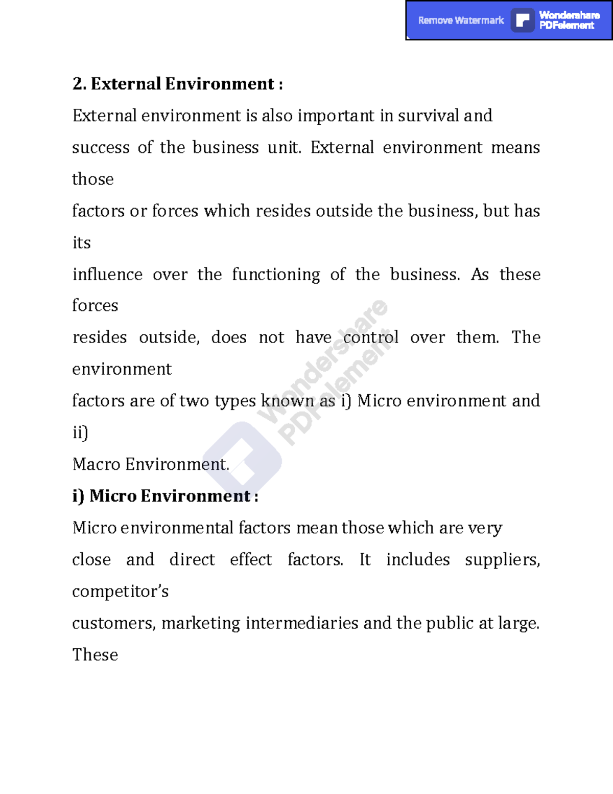 Formulation OF Strategy Andpart 2 - 2. External Environment : External ...