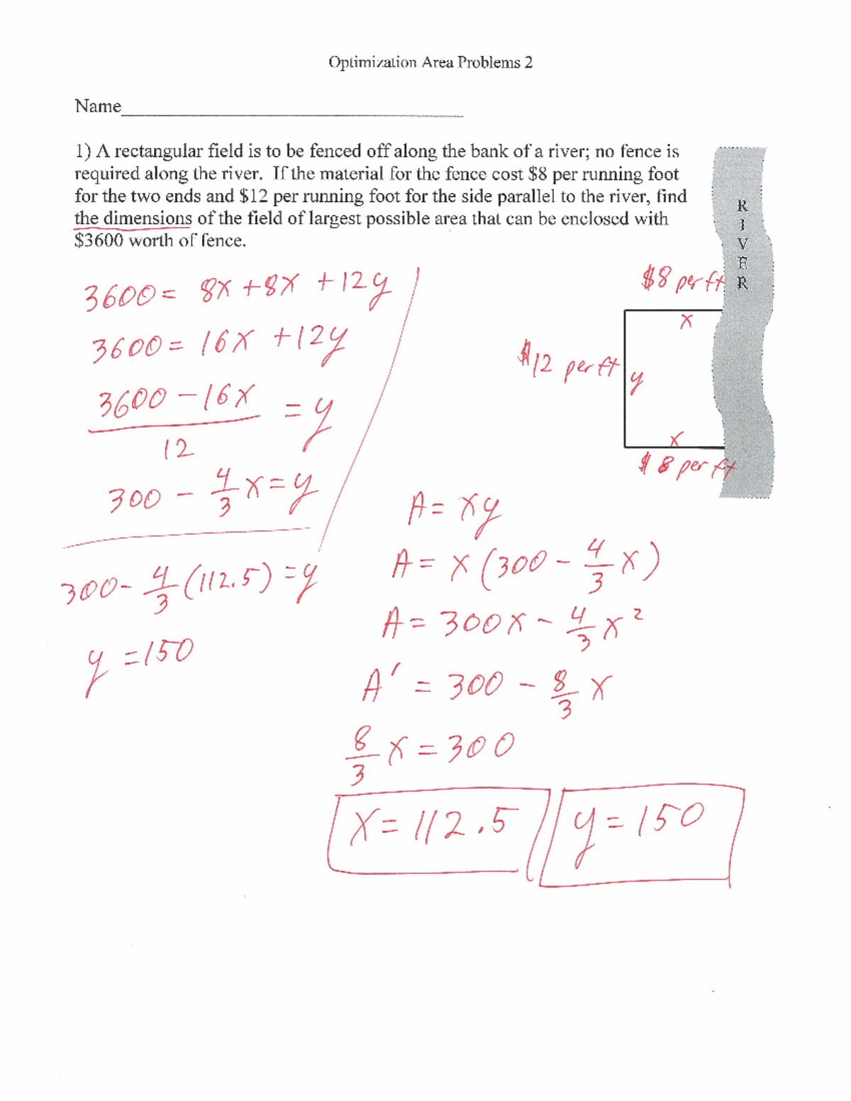 Optimization Area Problems 2 Answers - BS Civil Engineering - Studocu
