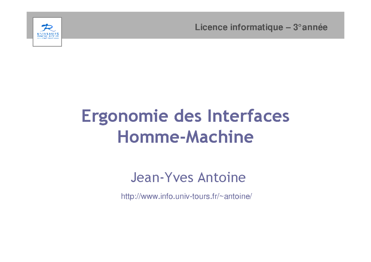 IHM CM chap III - k monks - Ergonomie des Interfaces Homme-Machine Jean ...