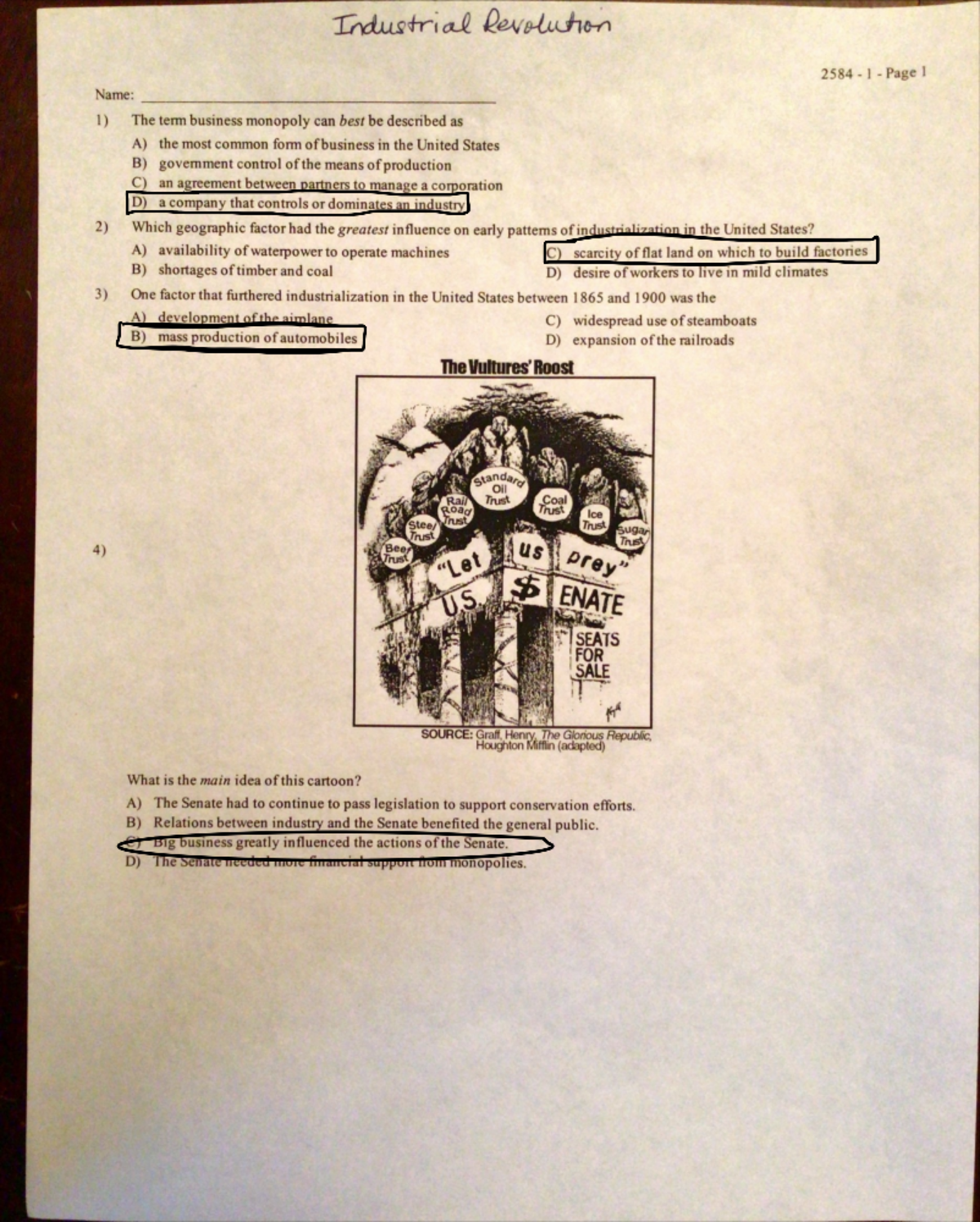 Industrial Revolution Pop Quiz - Studocu