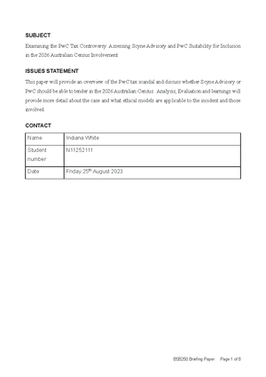 BSB250 - QUT - Business Citizenship - Studocu