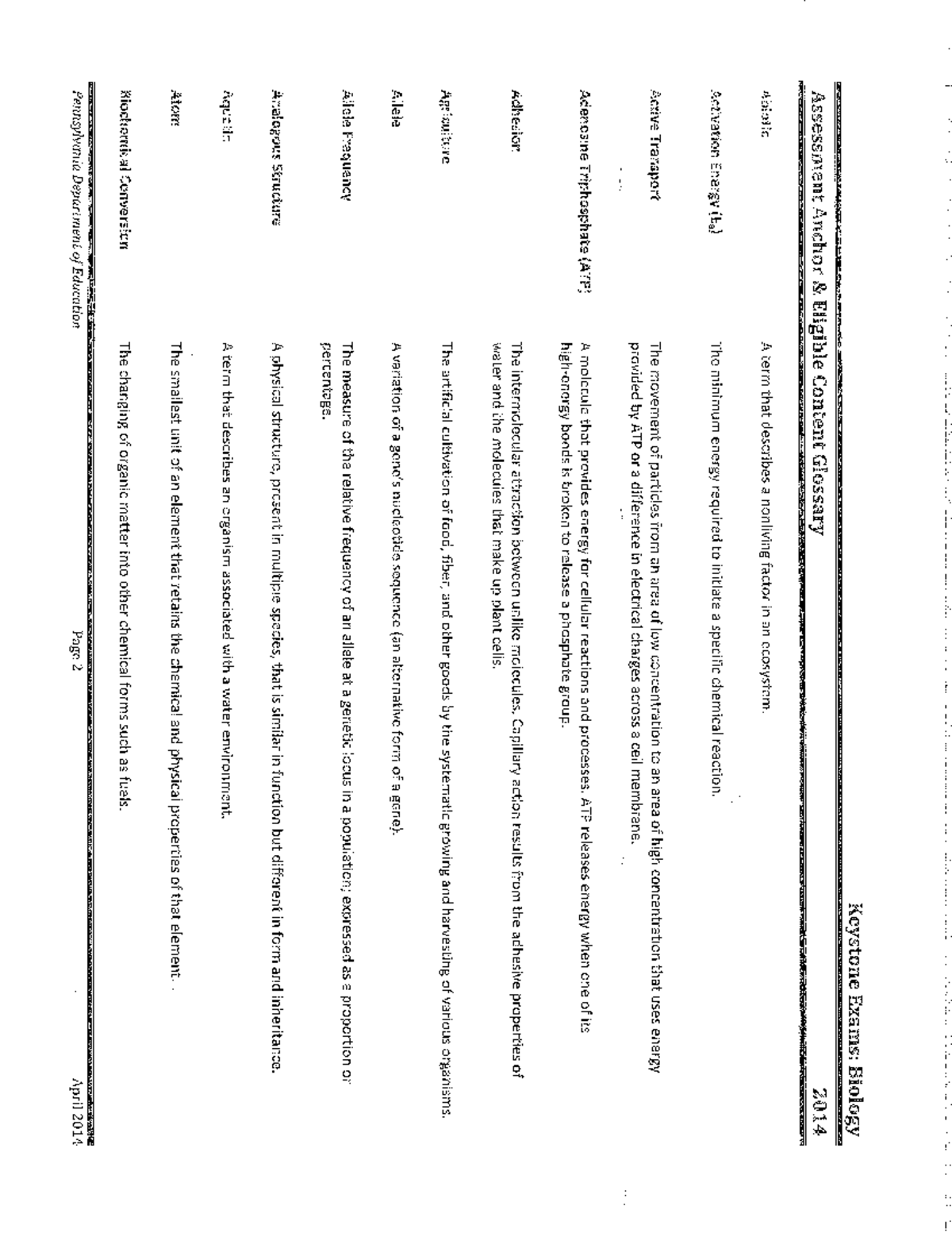 Glossary of terms for biology keystone - BIOL 1510 - Studocu