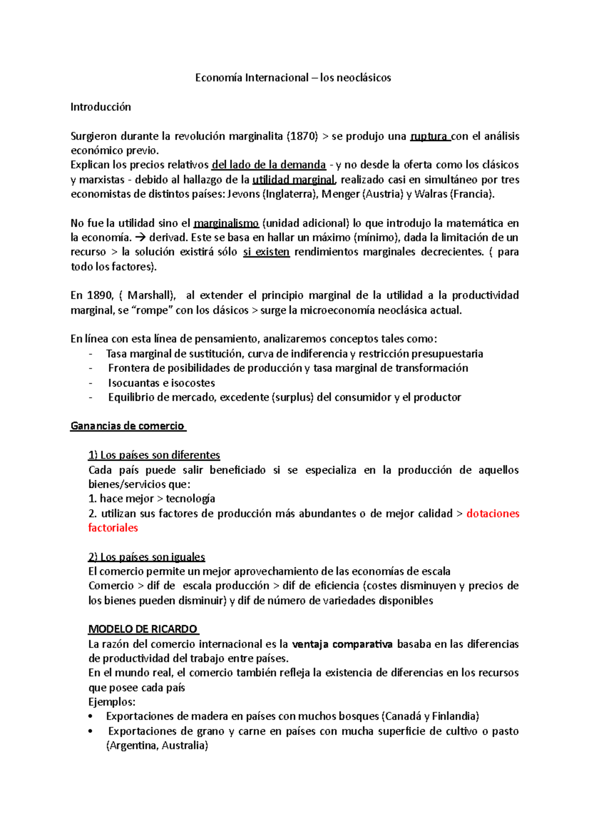 Modulo 3 - los neoclasicos - Economía Internacional – los neoclásicos ...