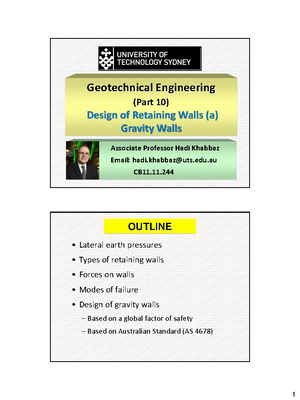 Worked Examples on Retaining Wall Design - Retaining Walls (Tutorial 7 ...